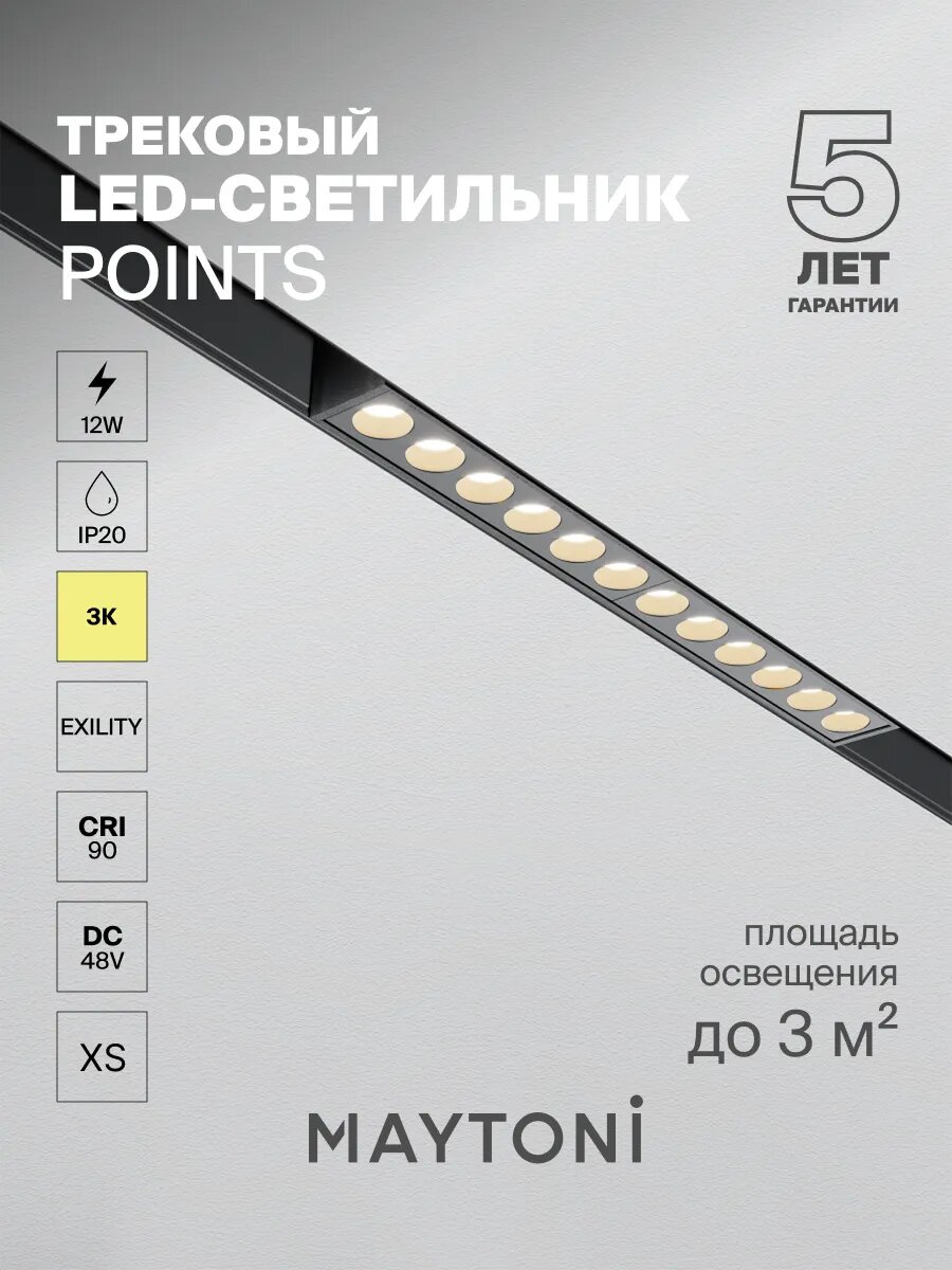 Трековый светильник Maytoni Points LED TR031-2-12W3K-B