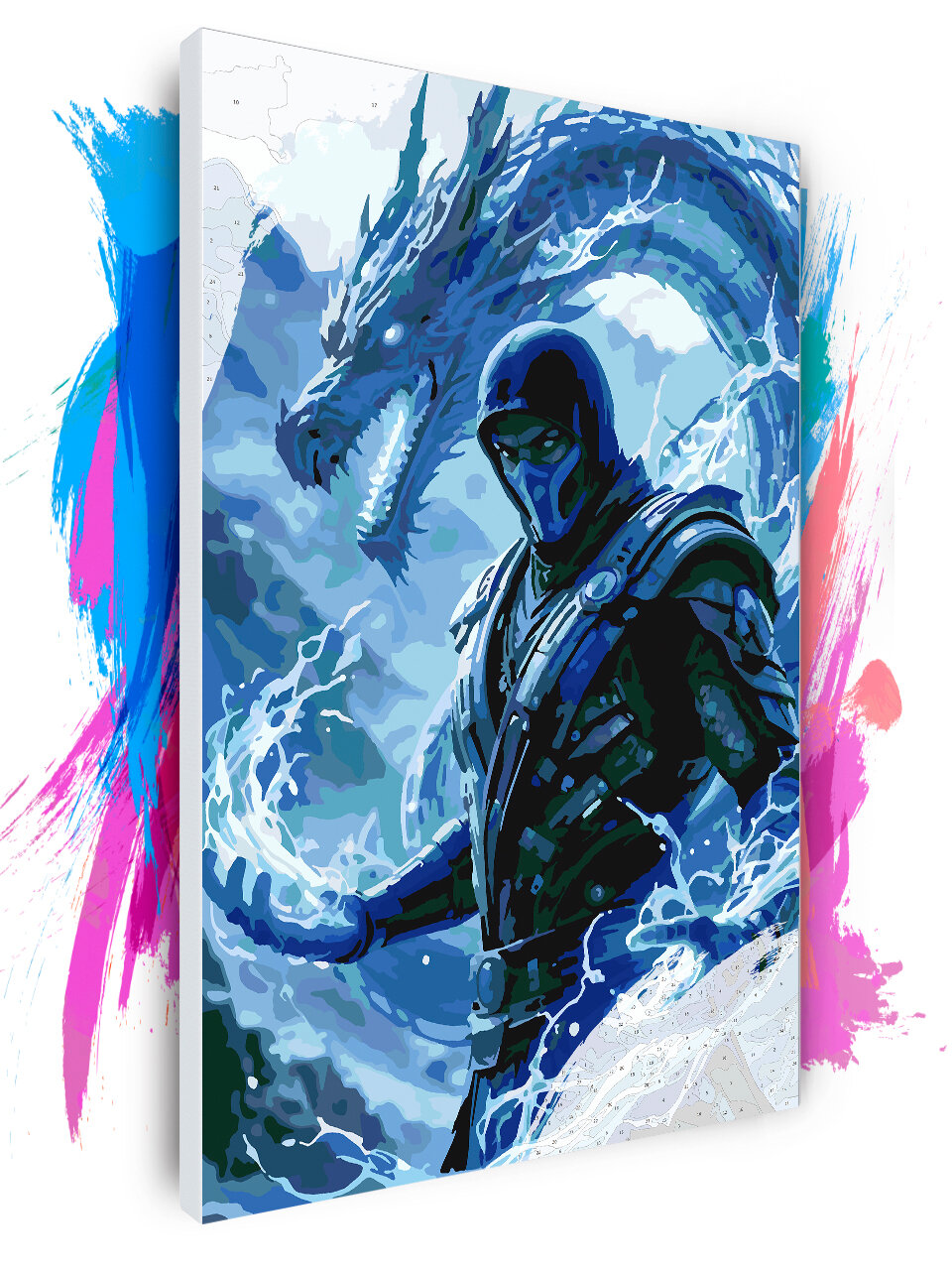 Картина по номерам на холсте Mortal Kombat - Саб-Зиро 2, 100 х 150 см