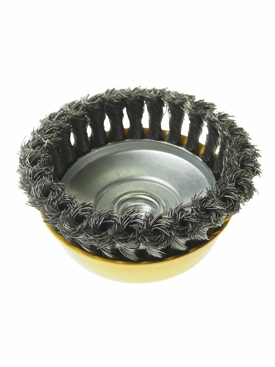 Щетка для УШМ 125мм М14 "Чашка", стальная проволока 0,5мм