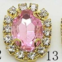 Ювелирные крепления для страз YWXINXI 15*20 мм Розовый, Silver, 13