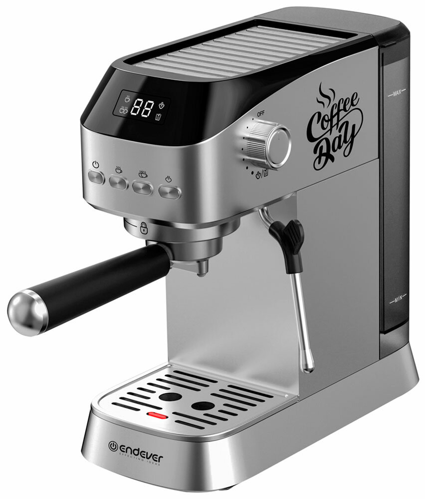 Кофеварка рожковая Endever Costa-1089, стальной/черный