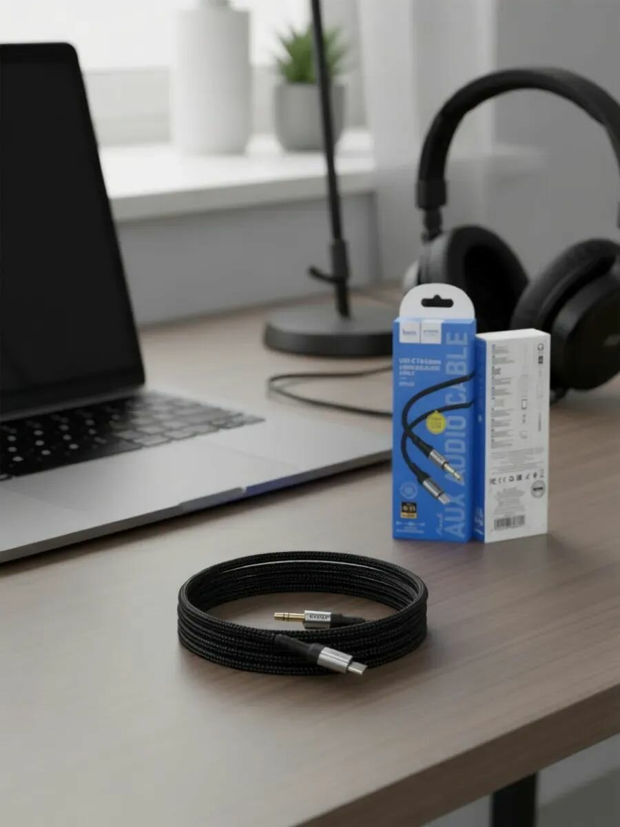 Кабель плетеный Aux Jack 3.5 - Type-C Type-C Кабель плетеный Aux Jack 3.5 - Type-C USB-C