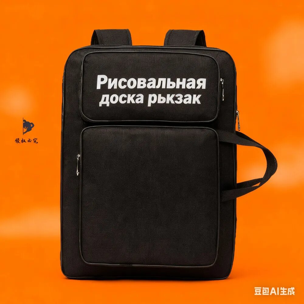 Сумка для этюдника, сумка для художника из прочной ткани Оксфорд, размер 50х38 см, формат А3, чёрная — фото 1