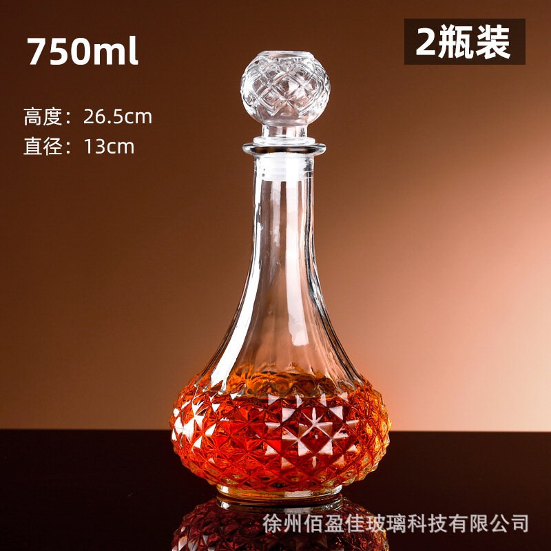 Элитная пустая бутылка для вина, декантер для вина, бутылка для красного вина премиум-класса, виски, байцзю, лечебное вино, винный кувшин с крышкой, емкость для хранения вина в европейском стиле.