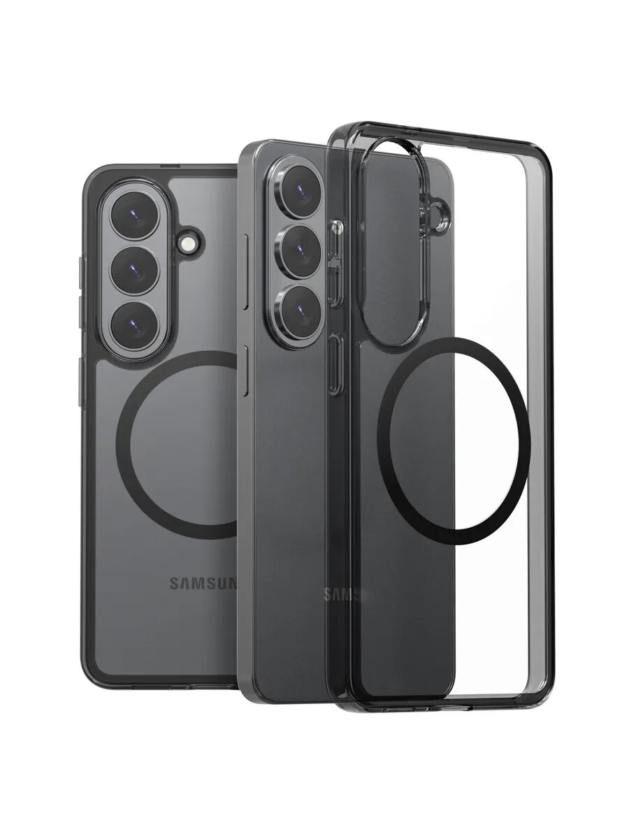 Чехол на Samsung Galaxy S26 Araree Duple M с магнитным кольцом, цвет: прозрачно-черный