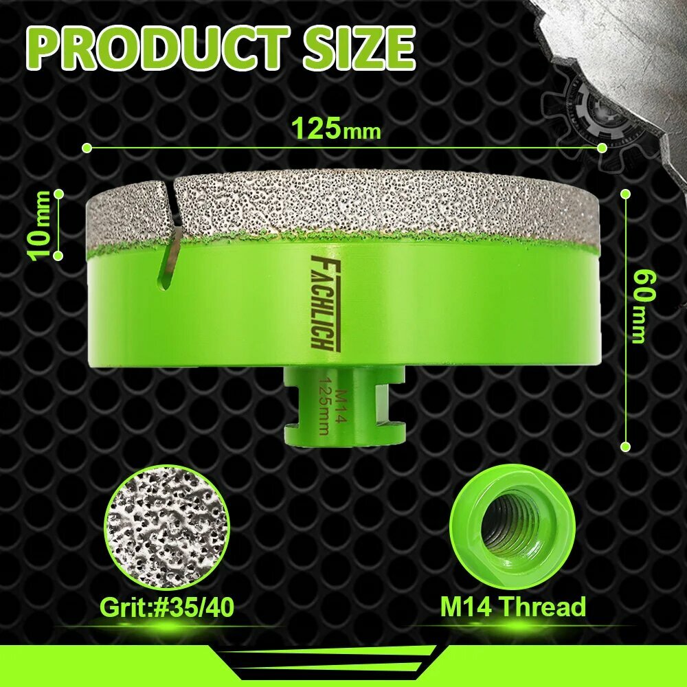 Сверла-коронки FACHLICH 6-150 мм для сухого сверления 2pcs, 125mm