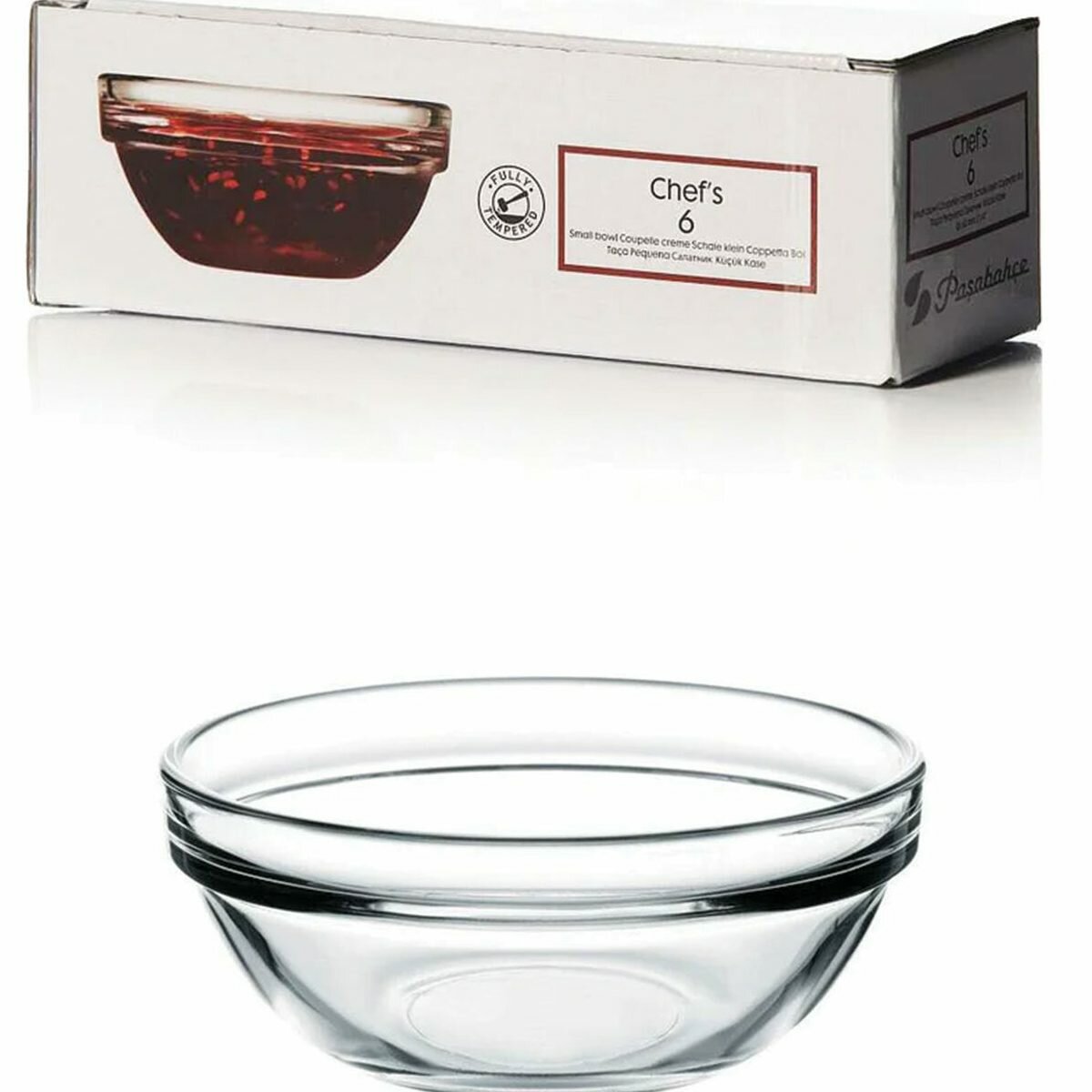 Соусник круглый, 60мм, комплект 6шт, стекло, Pasabahce "шефс", фирменная подарочная упаковка (53713), 4 шт.