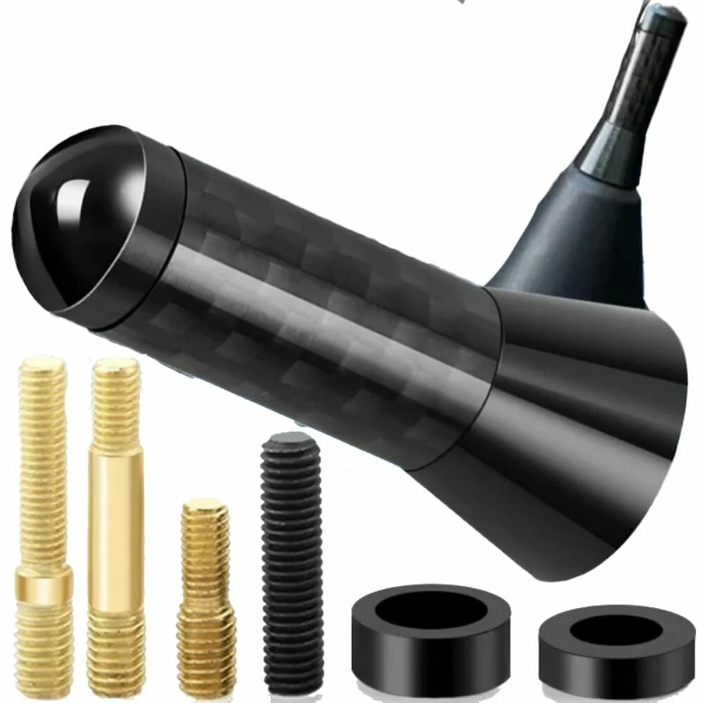 Черная автомобильная антенна на крышу из углеродного волокна, короткая и длинная, аксессуары для автомобильной радиоантенны на крышу, универсальный усиленный сигнал 3,5 см 12 см