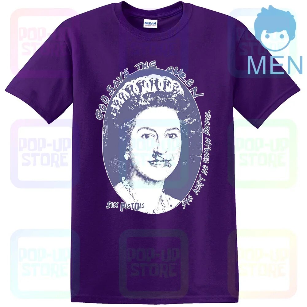 Футболка Sex Pistols God Save The Queen хлопок PEDRAZA Фиолетовый, S, MEN-PURPLE