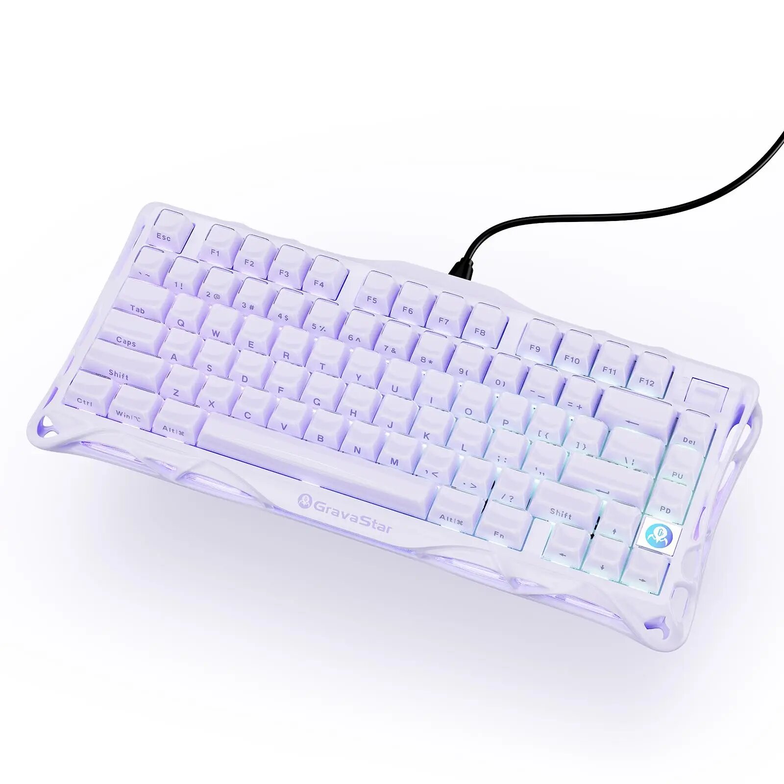 Игровая клавиатура GravaStar Mercury V75, клавиатура с магнитным переключателем Hall-Effect, проводная USB-C, RGB-подсветка, регулируемый привод