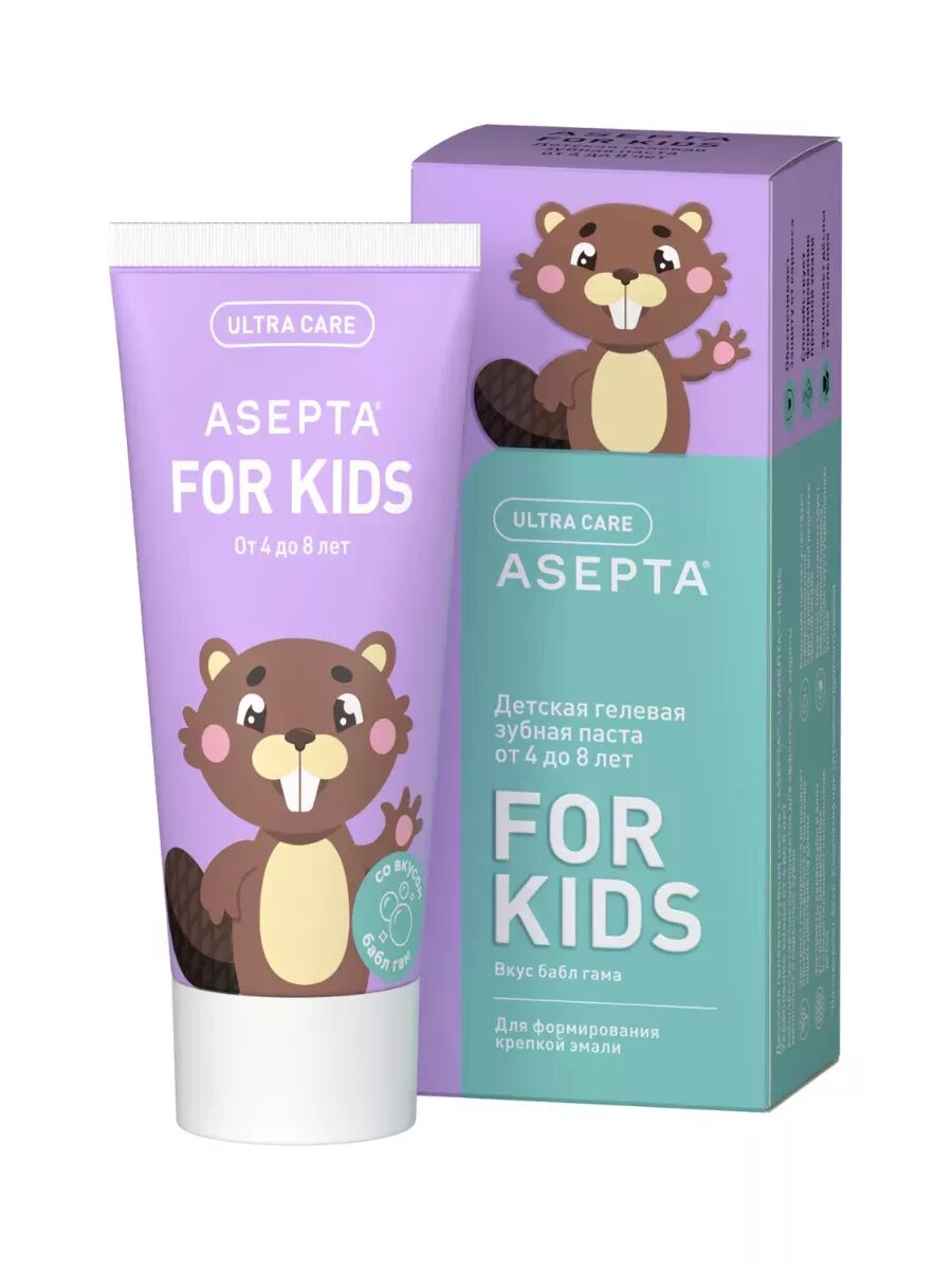Зубная паста гелевая, Укрепление эмали, от 4 до 8 лет, 50 мл