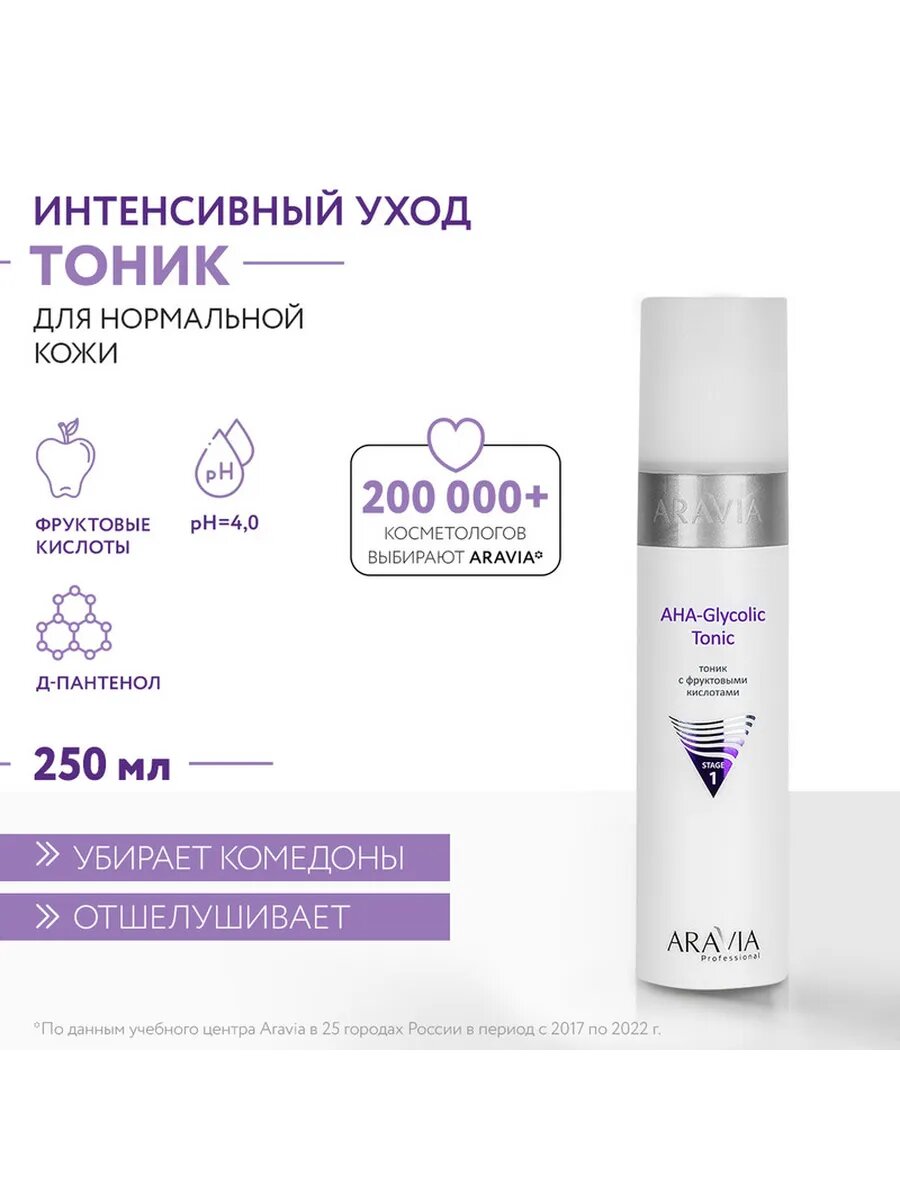 Тоник для лица Aravia Professional AHA Glycolic Tonic с фрук