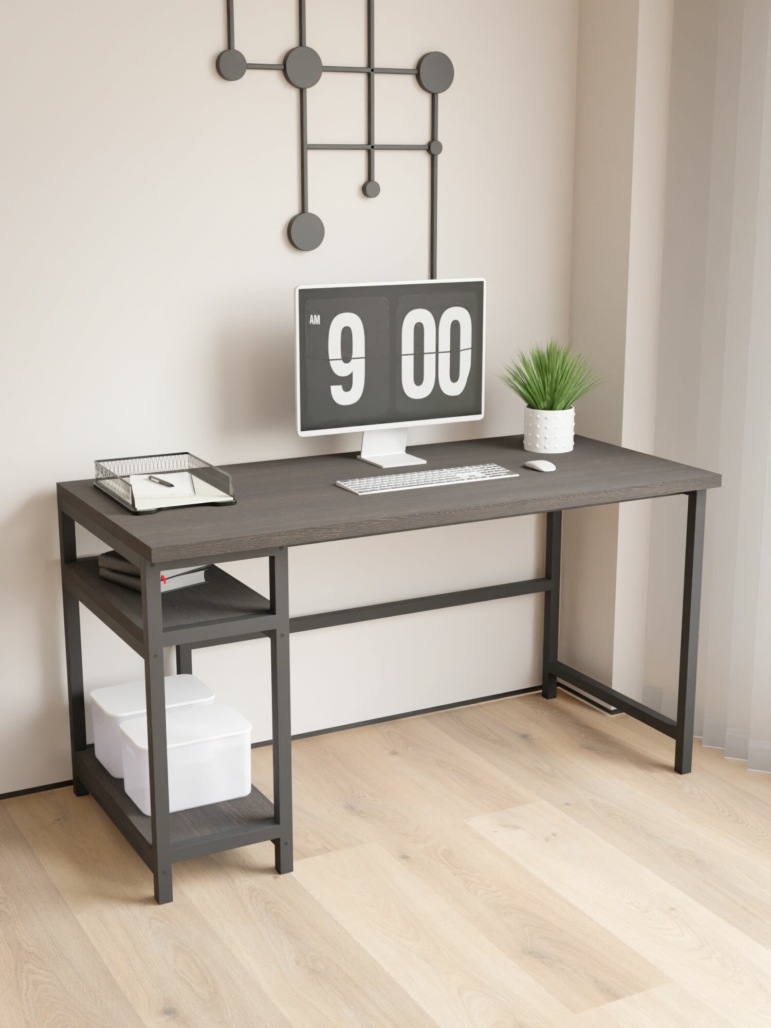 Стол компьютерный Landloft "Честер" Loft, ЛДСП, цвет венге винтаж