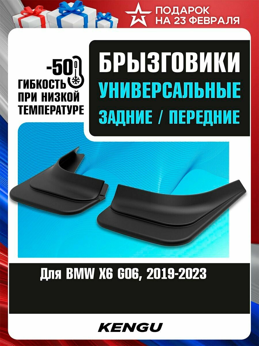 Брызговики универсальные (комплект 4 шт.) для BMW X6 G06 (2019-2023) / БМВ Х6