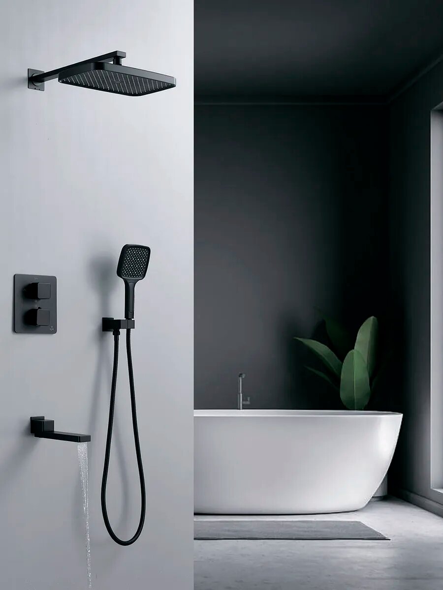 Душевая система с термостатом встраиваемый комплект Rose R1595H