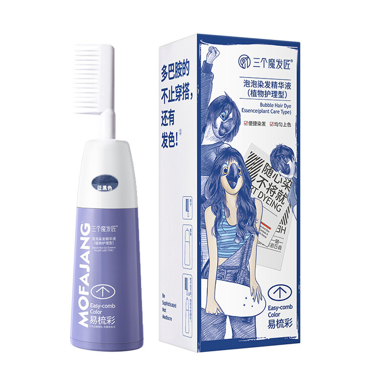 Краски и отбеливатели для волос унисекс Three Trolls 5690539 EASY COMB 200ML, BLUE-BLACK