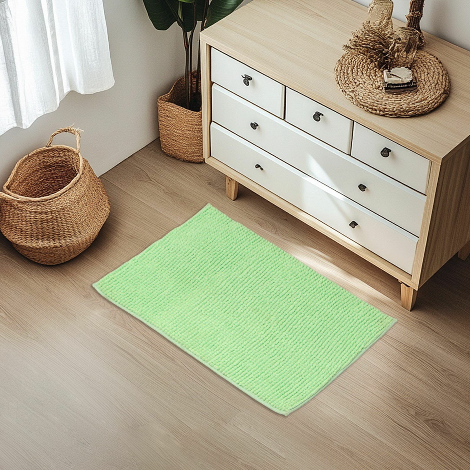 Коврик для дома "Букли", 50x80 см, зелёный, форма: прямоугольная