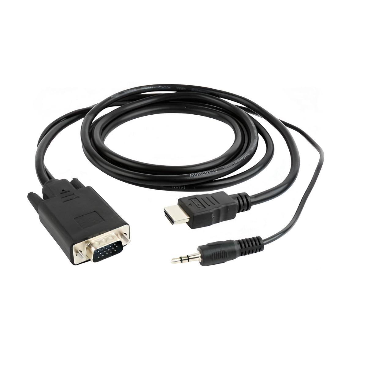 Кабель-переходник HDMI Cablexpert A-HDMI-VGA-03-6 черный HDMI 19M (папа), VGA 15M (папа) + 3,5-мм Jack (папа)