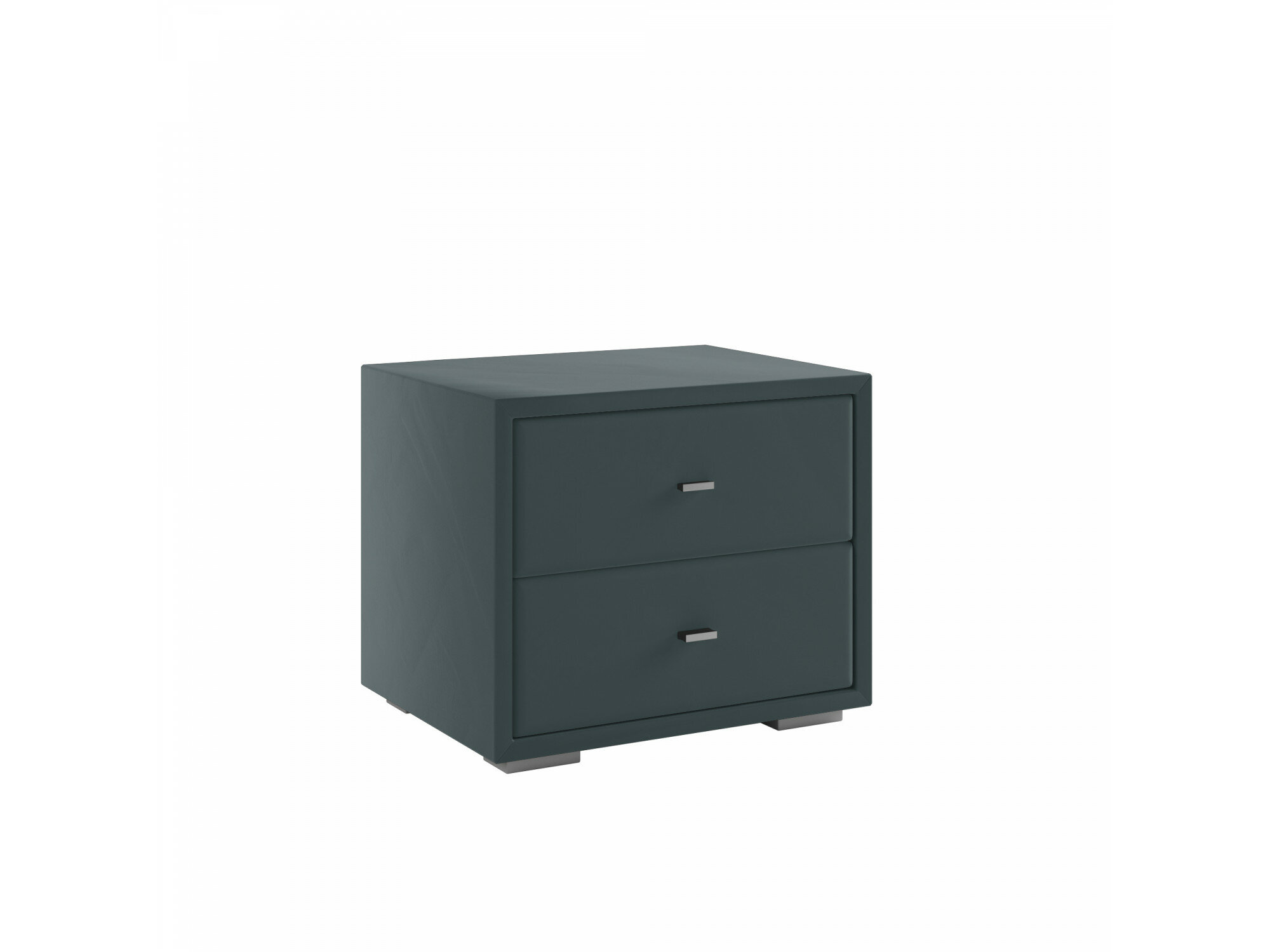 Тумба прикроватная интерьерная с двумя ящиками, велюр серый