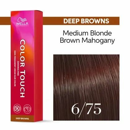 Wella Color Touch 6/75 палисандр/темный блонд коричневый махагоновый Интенсивное тонирование без аммиака, 60 мл