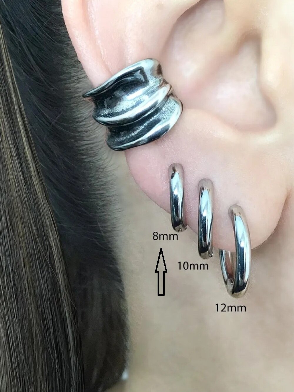 Серьги двусторонние, конго