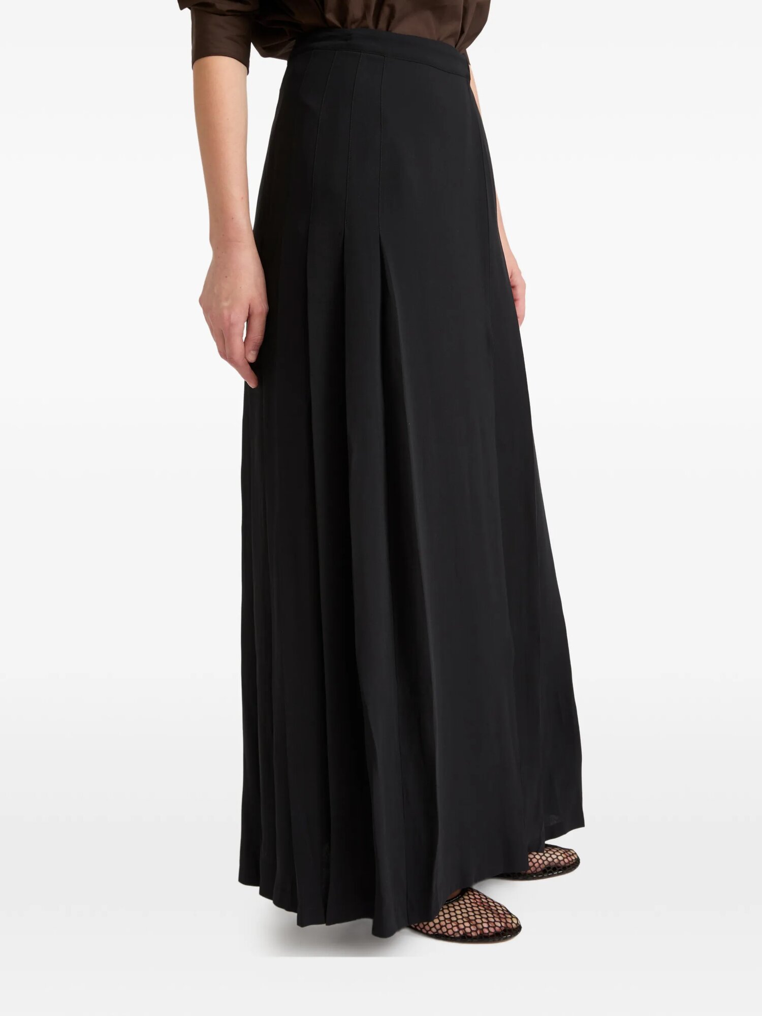Юбка Yves Salomon Pleated maxi skirt, размер 36, черный — фото 1
