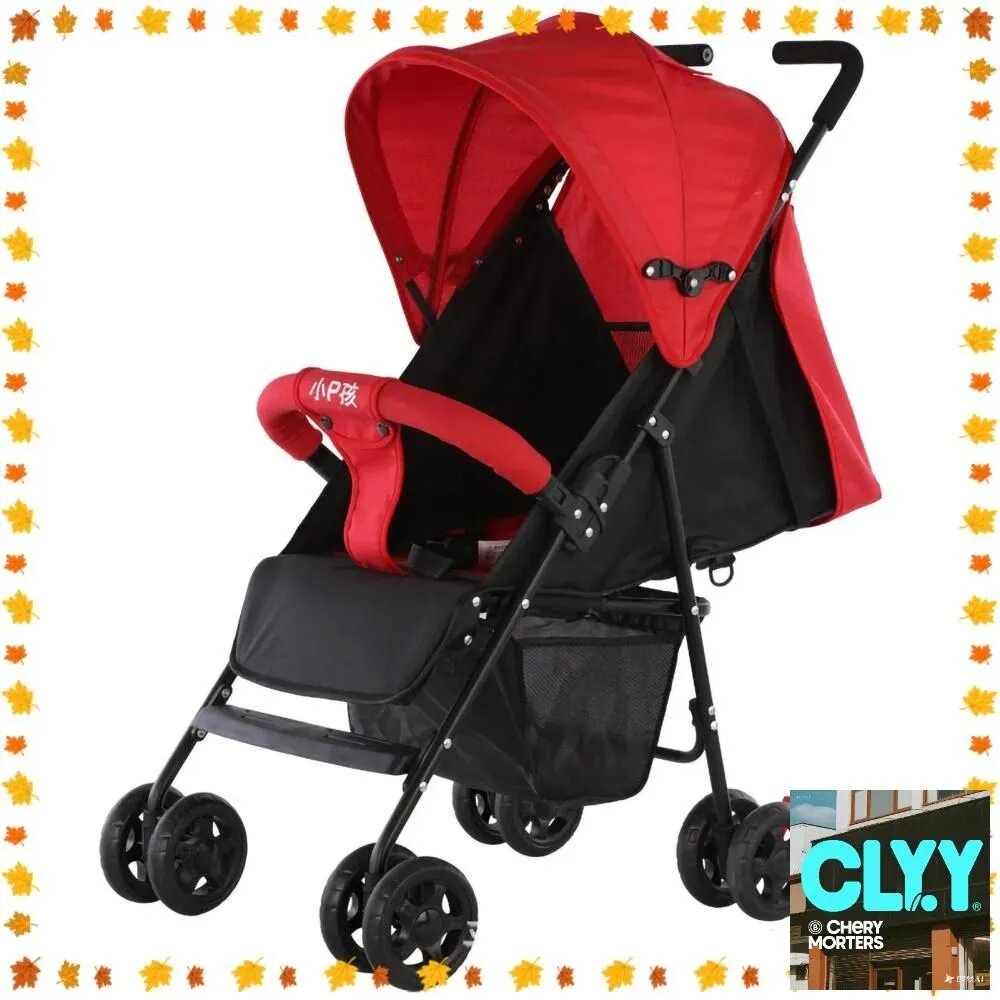 Детская коляска унисекс J1, всесезонная прогулочная коляска, красная рама, для детей от 0 до 6 месяцев