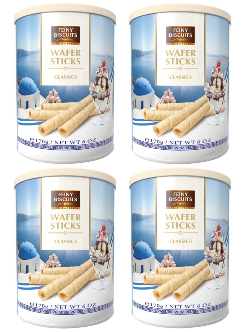 Вафельные трубочки классические Feiny Biscuits, 4шт по 170г