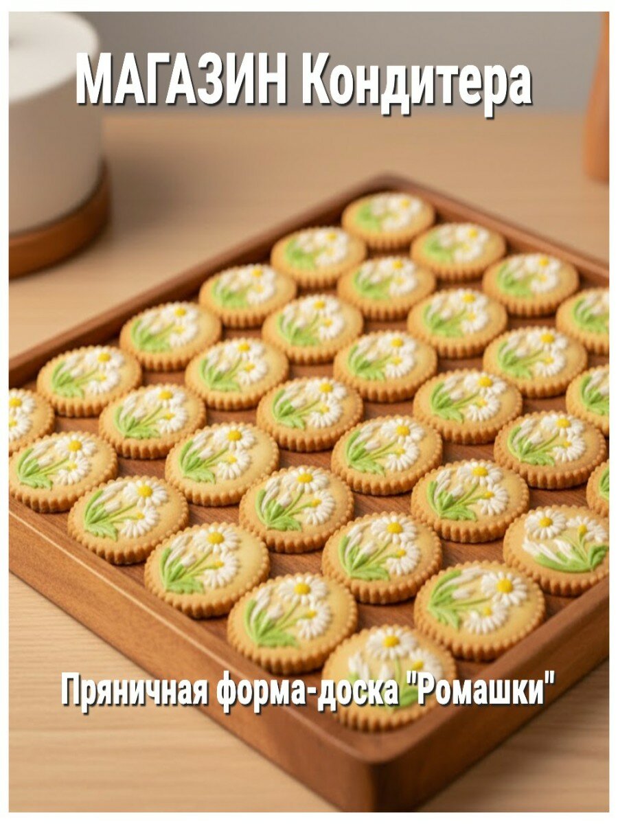 Пряничная форма-доска "Ромашки" для формирования пряников и печенья — фото 1