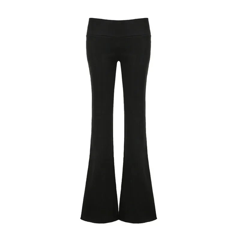 Hayissa женские брюки-клеш из полиэстера и хлопка Черный, S, black