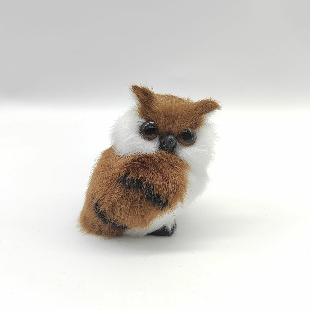 Изысканная игрушка Совушка: милый, пушистый, декоративный элемент для дома, подарок для детей, фигурка из ткани.