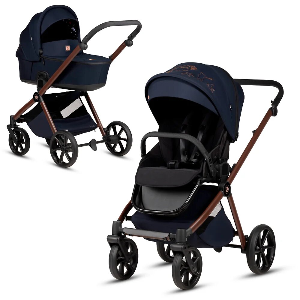 Детская коляска 2в1 Tutis Mio 3+, цвет Midnight Swallow / Limited Edition (Синий), артикул производителя 1622015