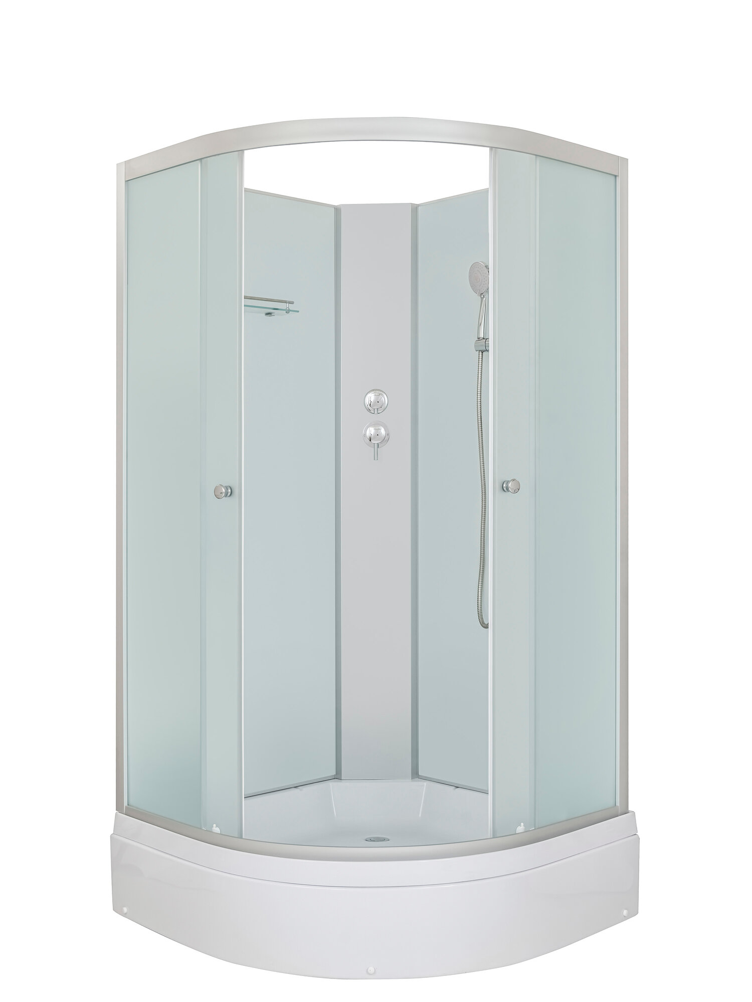 Душевая кабина DTO без крыши с средним поддоном, матовое стекло, 100х100х200 см, серия LM