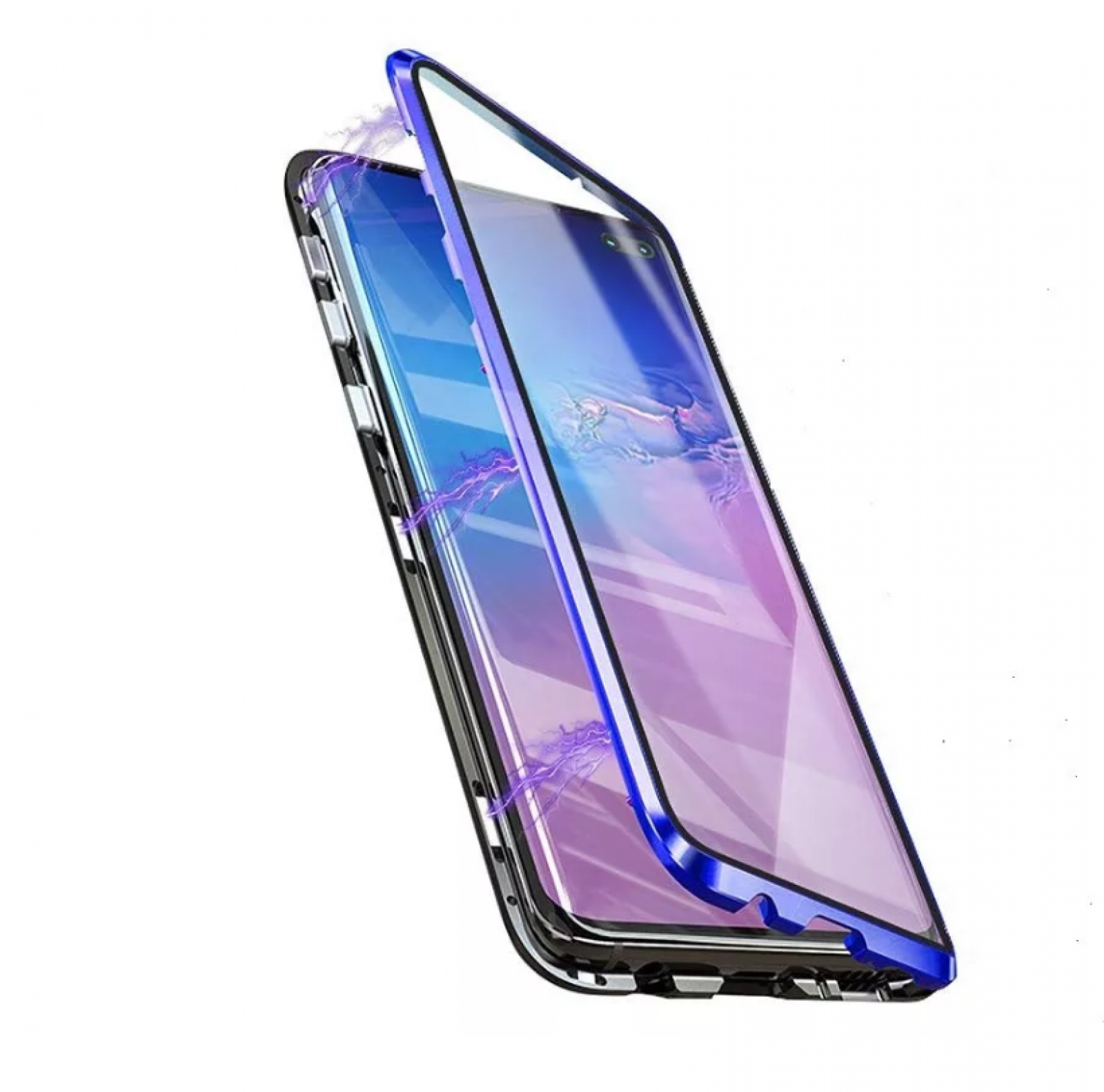 Магнитный чехол-бампер MyPads Vetro magnete для iPhone 12 и iPhone 12 Pro из закаленного стекла и металла