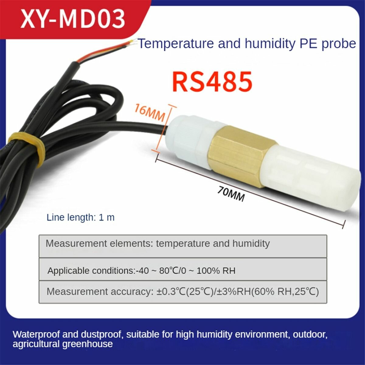 DC5-28V RS485 Датчик температуры и влажности Modbus XY-MD03 Коллектор -Pe