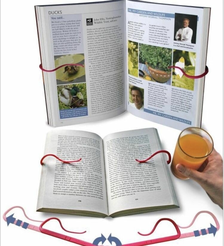 Зажим-держатель для книг (выдвижной), синий