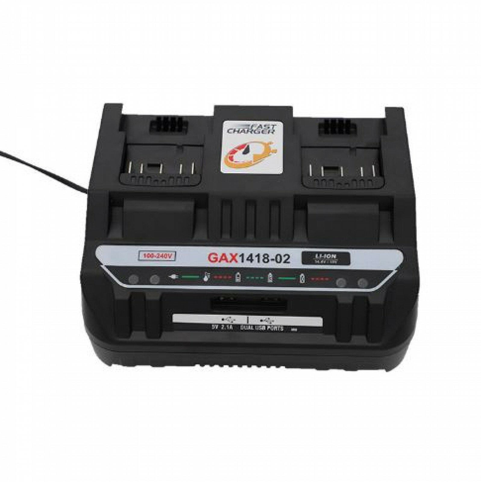 Зарядное устройство MyPads GAX1418-02 для литий-ионных батарей BOSCH 14.4V-18V с двойным портом 1.6А