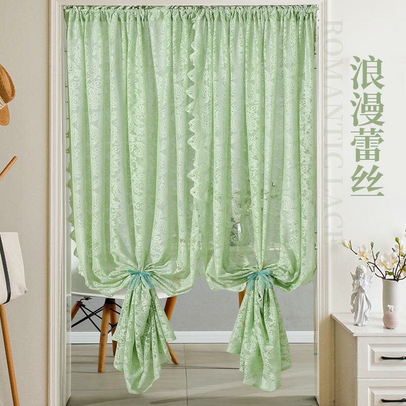 Французские легкие роскошные кружевные прозрачные шторы для спальни, эркеров и балконов, волнообразной формы, без сверления, крепятся с помощью магической ленты.
