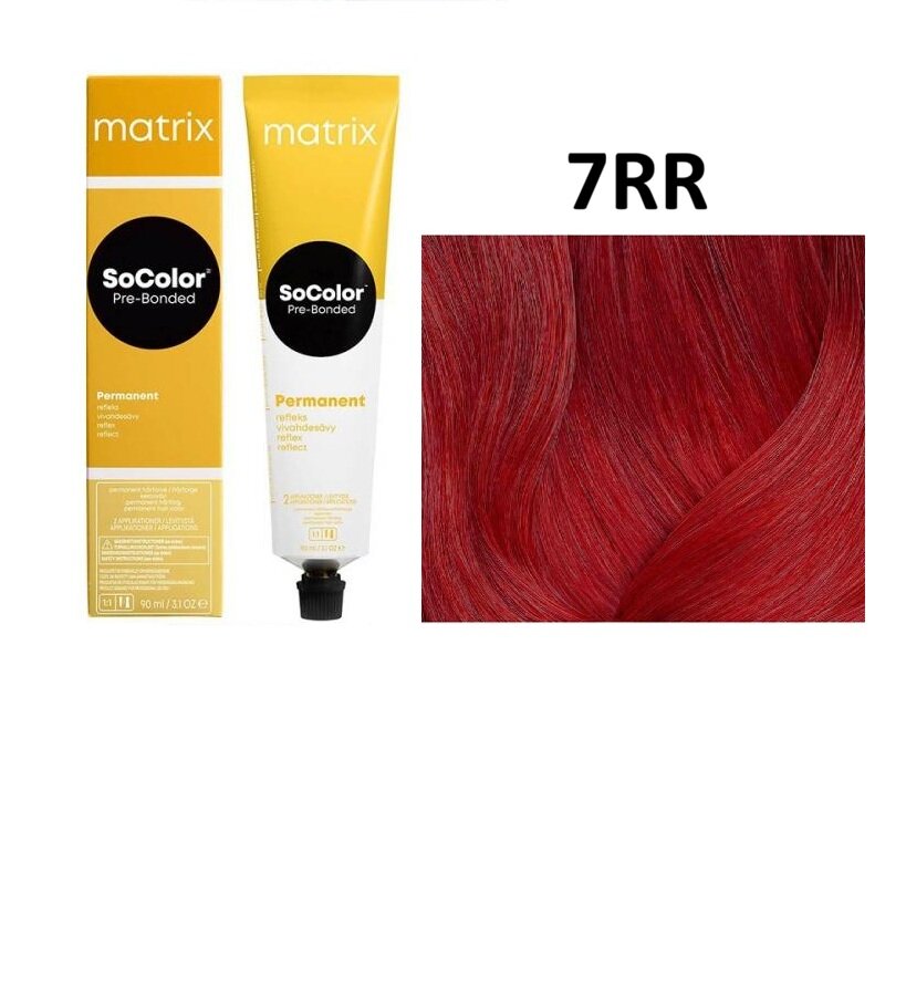 Крем-краска Matrix Socolor beauty 7RR+ блондин глубокий красный плюс Pre-bonded 90 мл Матрикс