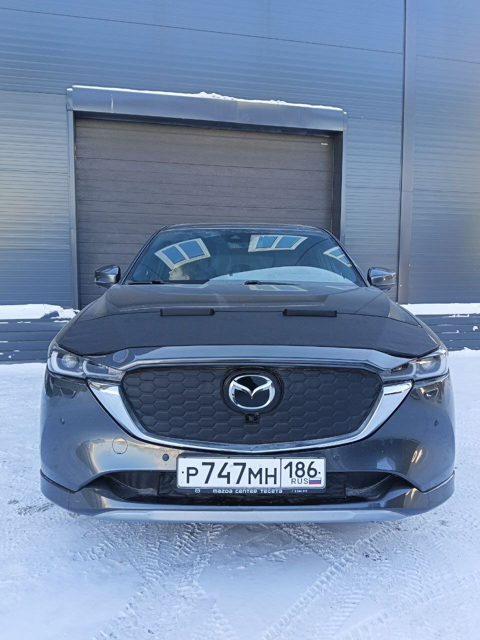 Кожаный дефлектор капота Защита Накидка для Mazda CX-5 мазда СХ-5 c 2021 года II Рестайлинг Без утеплителя на радиатор