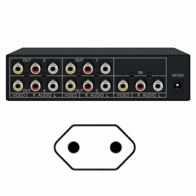 Разветвитель аудио и видео VSP4 AV 1 на 4 выхода RCA splitter-Европейский стандарт