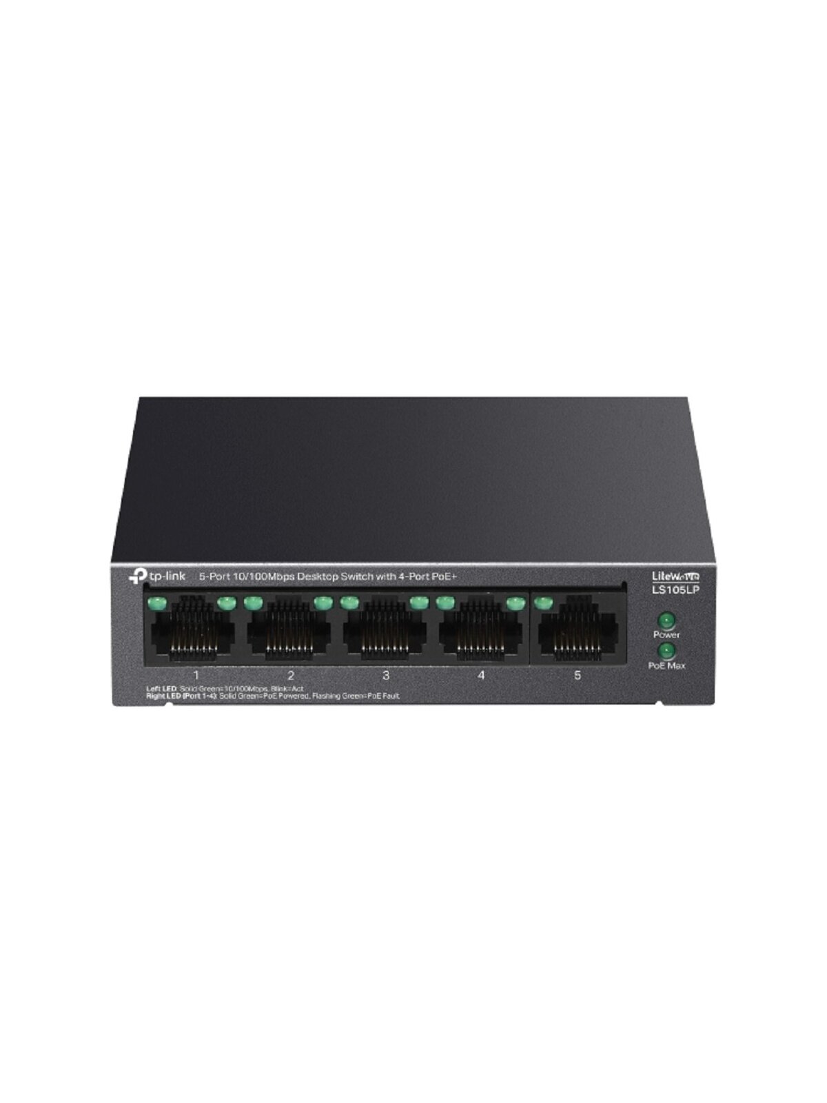 TP-Link LS105LP Настольный коммутатор с 5 портами 10/100 Мбит/с (4 порта PoE)