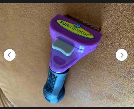 FURminator Щетка для животных расческа для длинношерстных кошек, для вычесывания шерсти, пластик, S, пурпурный — фото 1