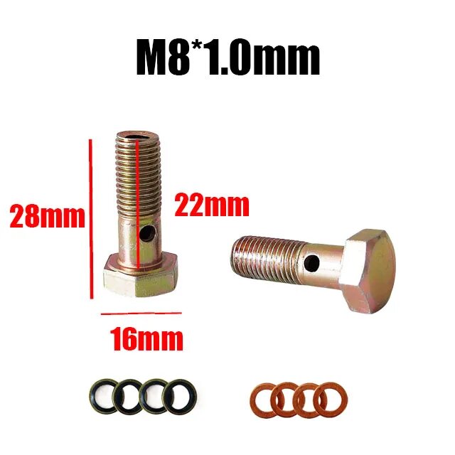 Болт M8*1.0mm с шестигранной головкой, желтый