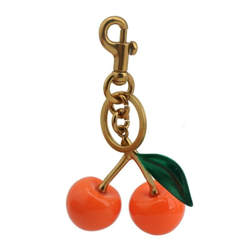 Брелок-подвеска «Вишня», Оранжевый - Золотистый цвет