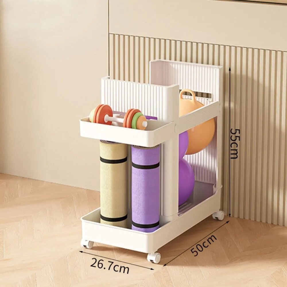 Корзина для хранения спортивного инвентаря на колесиках, размер 50x26.7x55 см, цвет beige