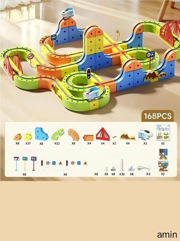 Эксклюзивный развивающий подарок для детей, 3D кубическая трасса с поездом на 168 деталей, питание от USB