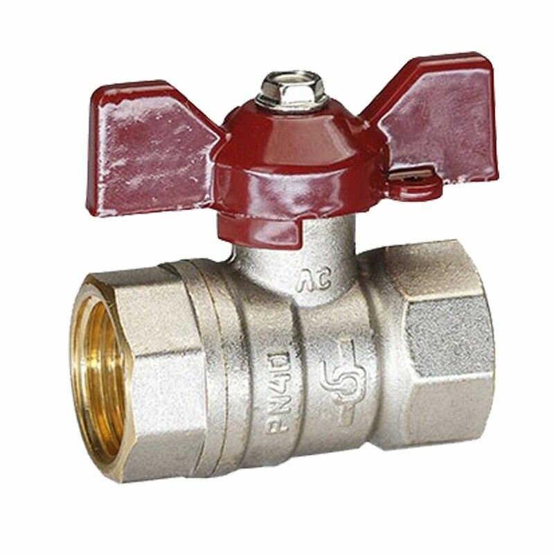 Кран шаровой муфтовый полнопроходной (бабочка) Temper 1/2"