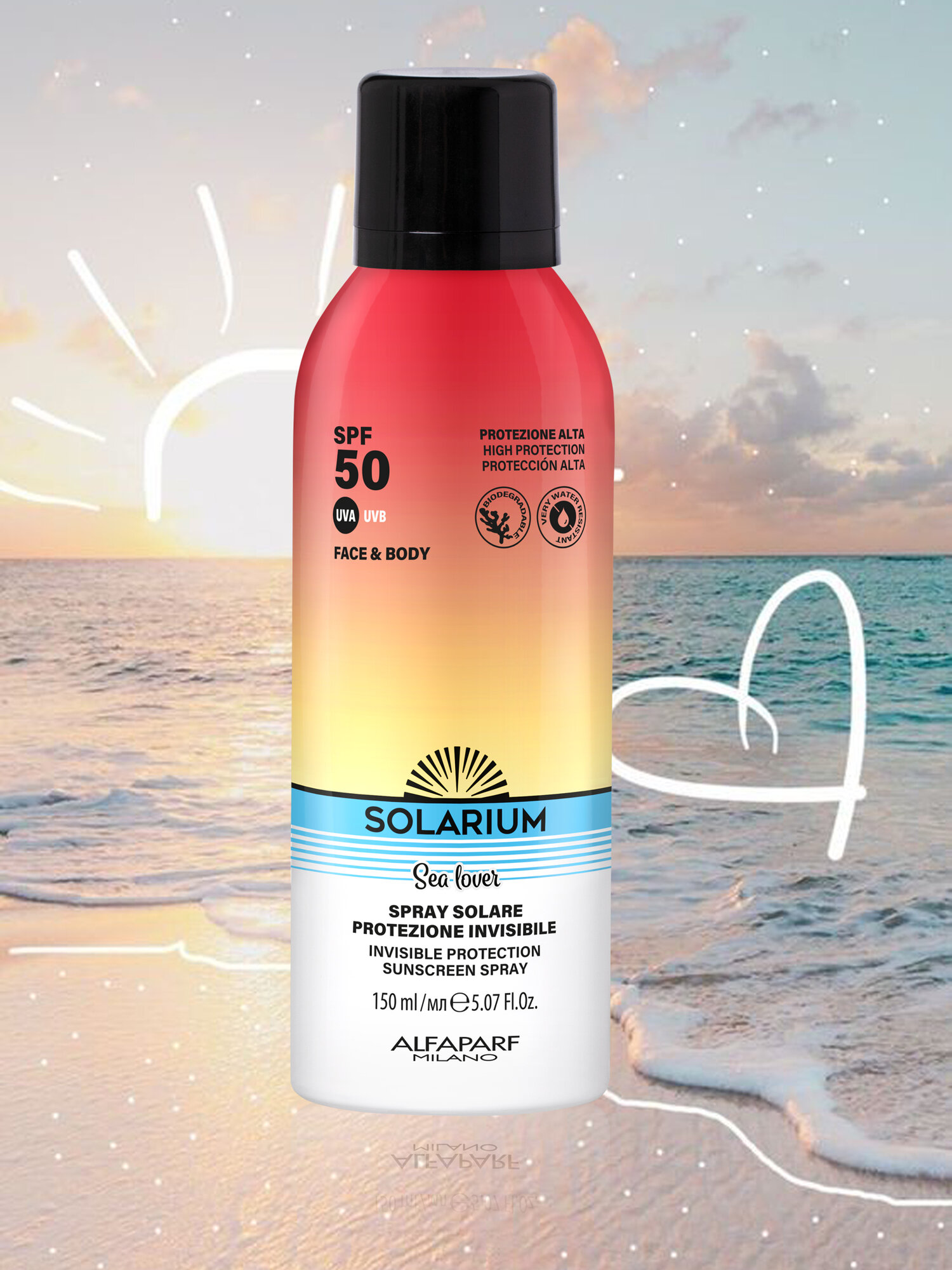 SOLARIUM Солнцезащитный спрей – невидимая защита для лица и тела SPF 50 150мл