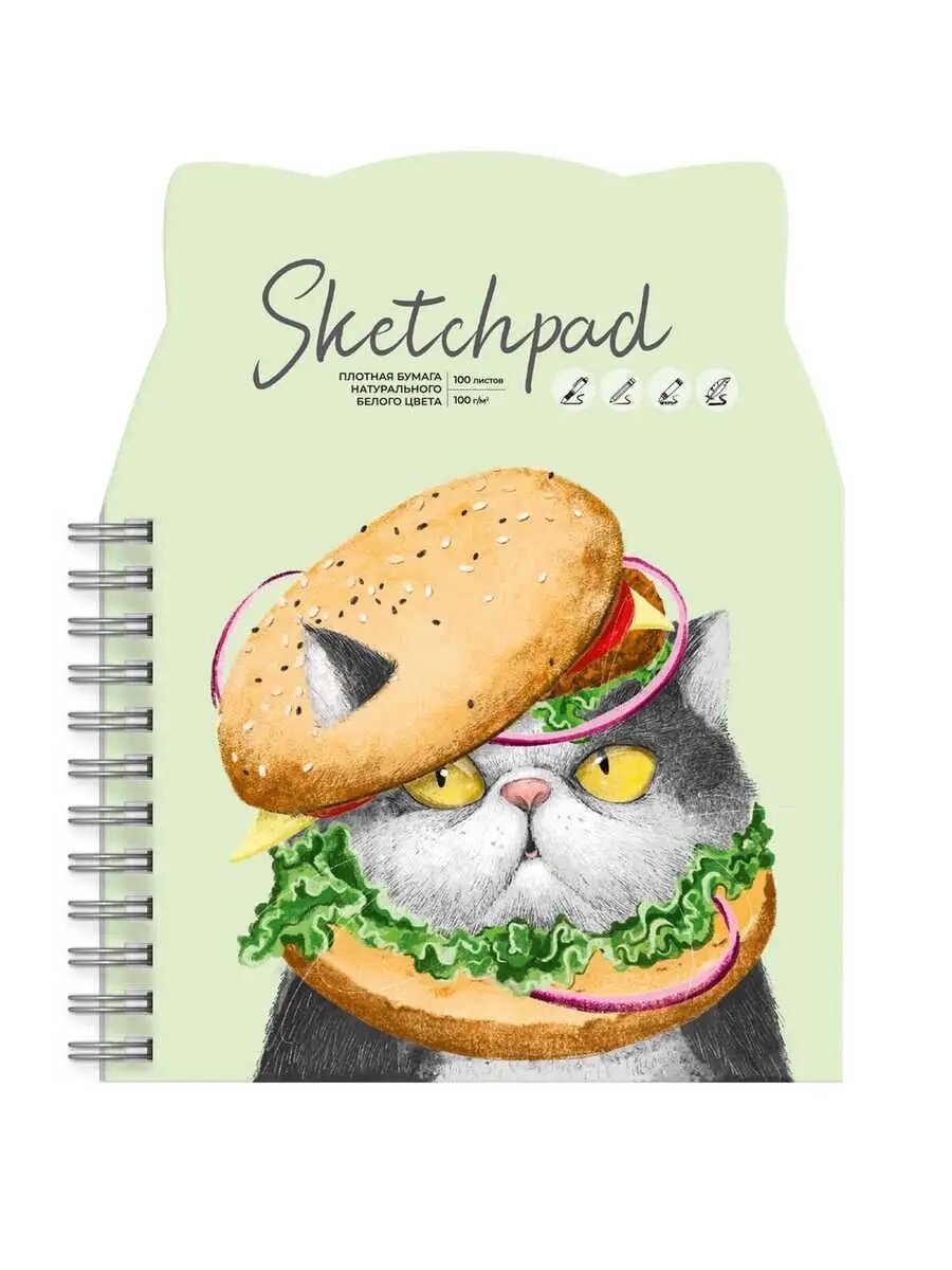 Феникс+ Скетчпад "вкусный КОТ", 160х210 мм